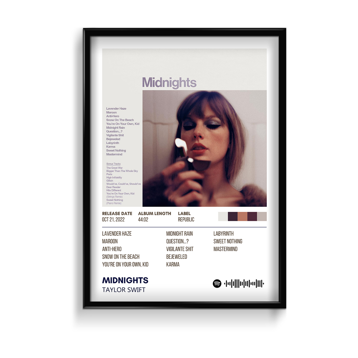 Midnights Taylor Swift Album Poster – The Mortal Soul