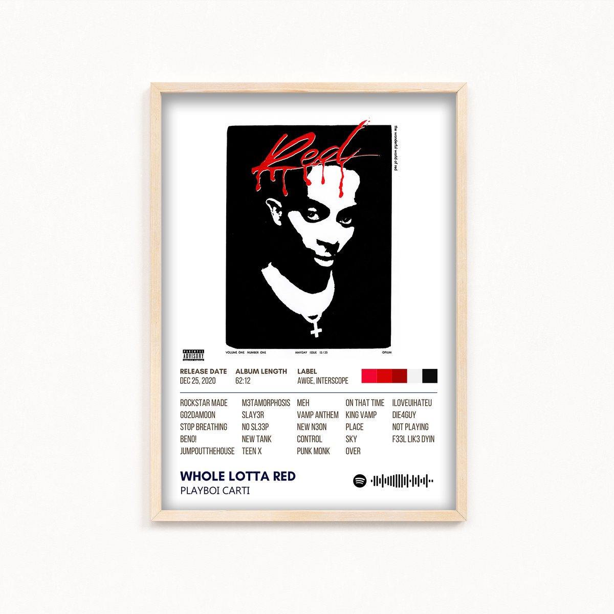Whole Lotta Red by Playboi Carti Album Poster – The Mortal Soul