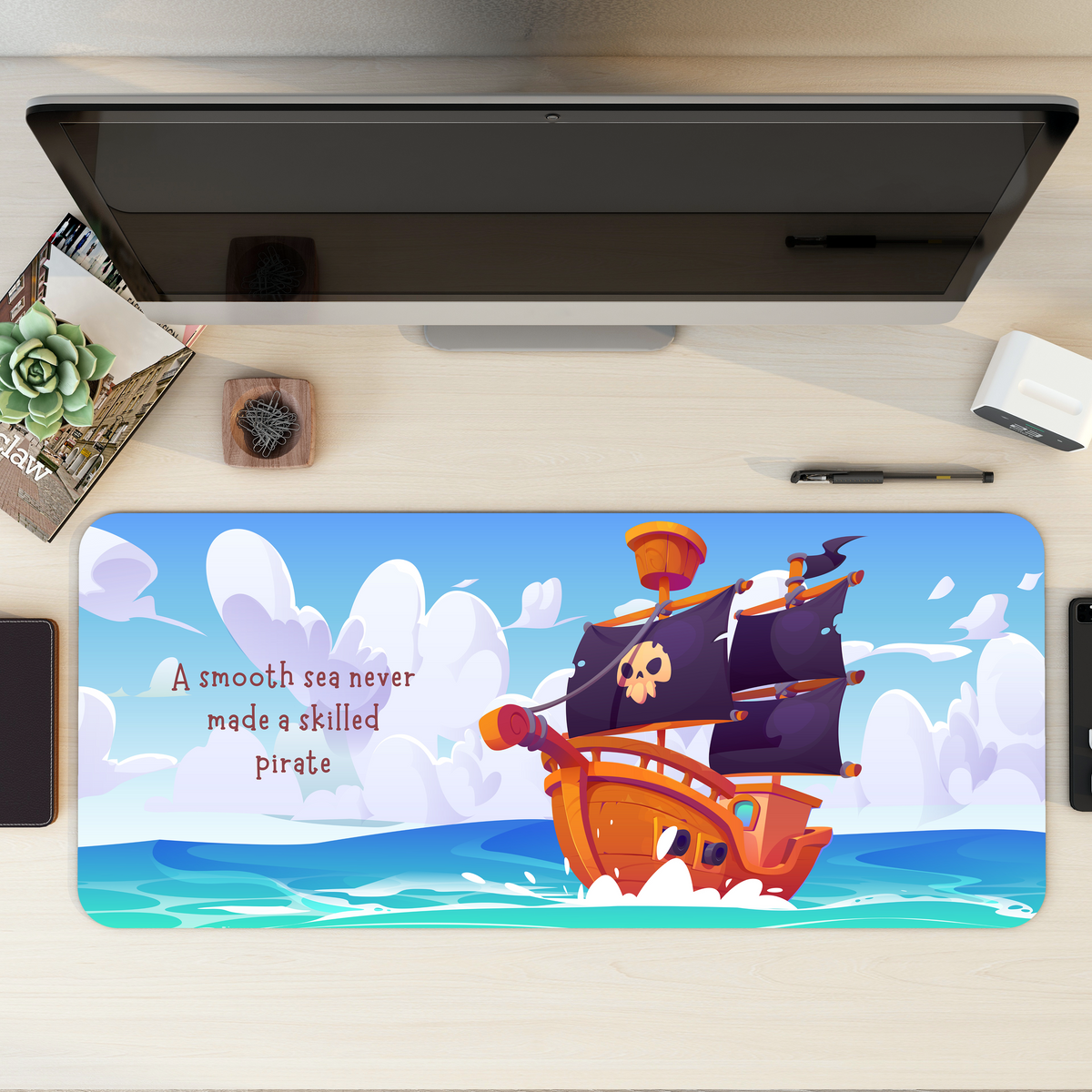 A smooth sea never made a skilled pirate Desk Mat | Desk Pad | Mouse P ...