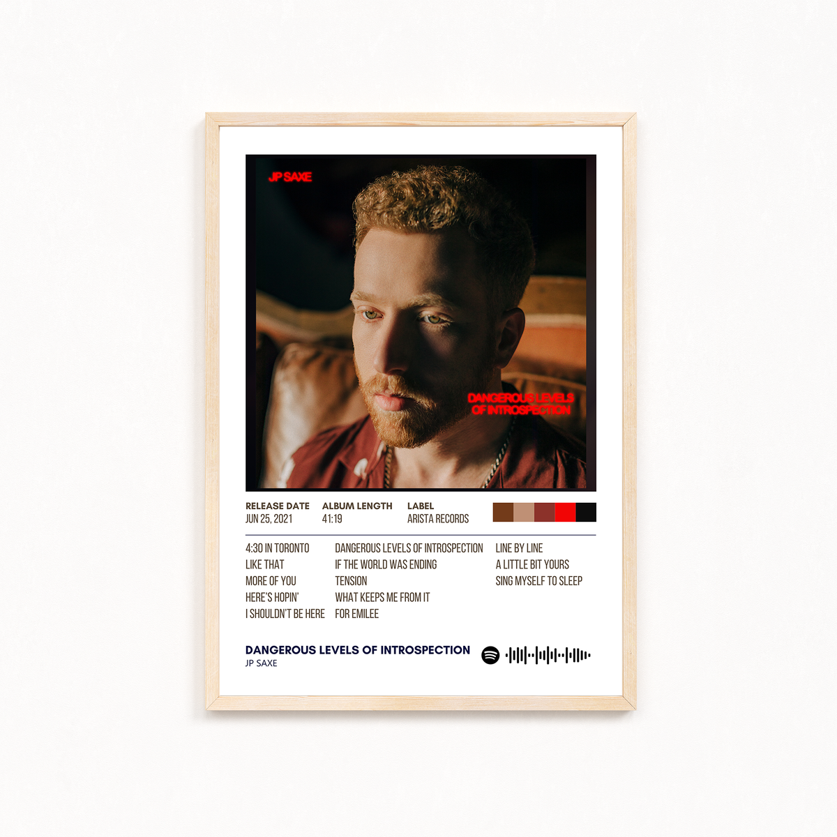 Dangerous levels of introspection by JP Saxe Music Album Poster – The ...