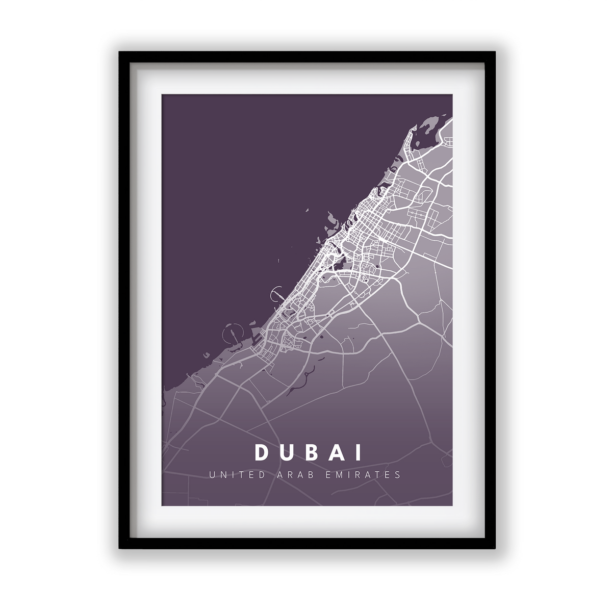 Dubai City Street Map Art – The Mortal Soul