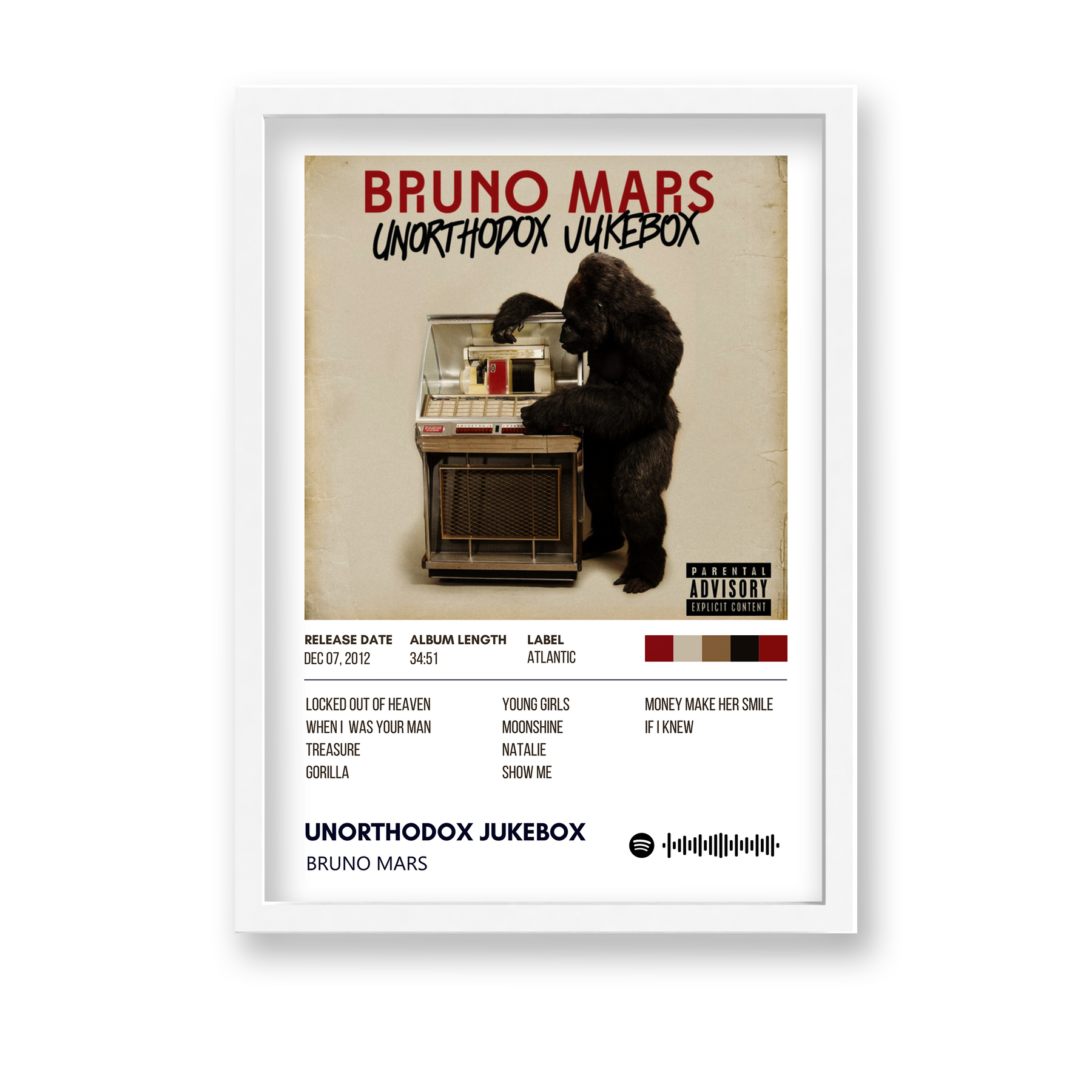 Unorthodox Jukebox Bruno Mars Album Poster – The Mortal Soul