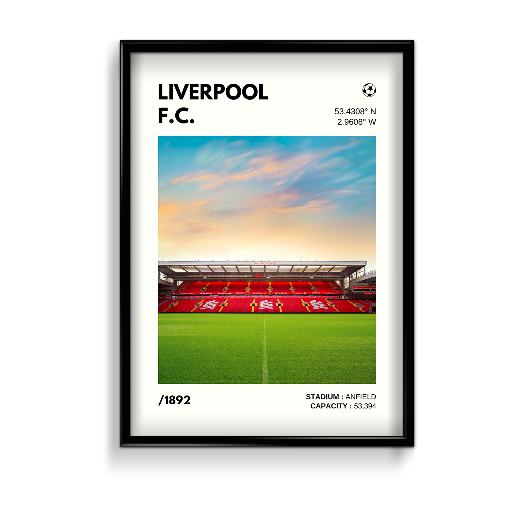 Liverpool F.C. Stadium (Anfield) Premium Framed Poster (Football Club ...