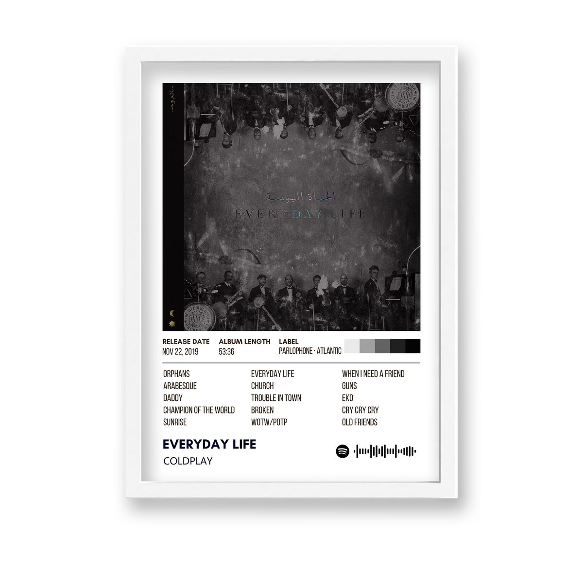 Everyday life Coldplay Album Poster – The Mortal Soul