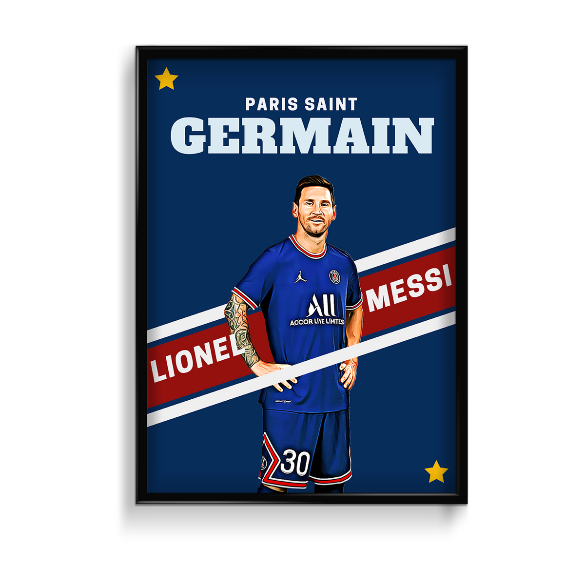 Paris Saint Germain - PSG Messi Framed Poster (Football Club Posters ...